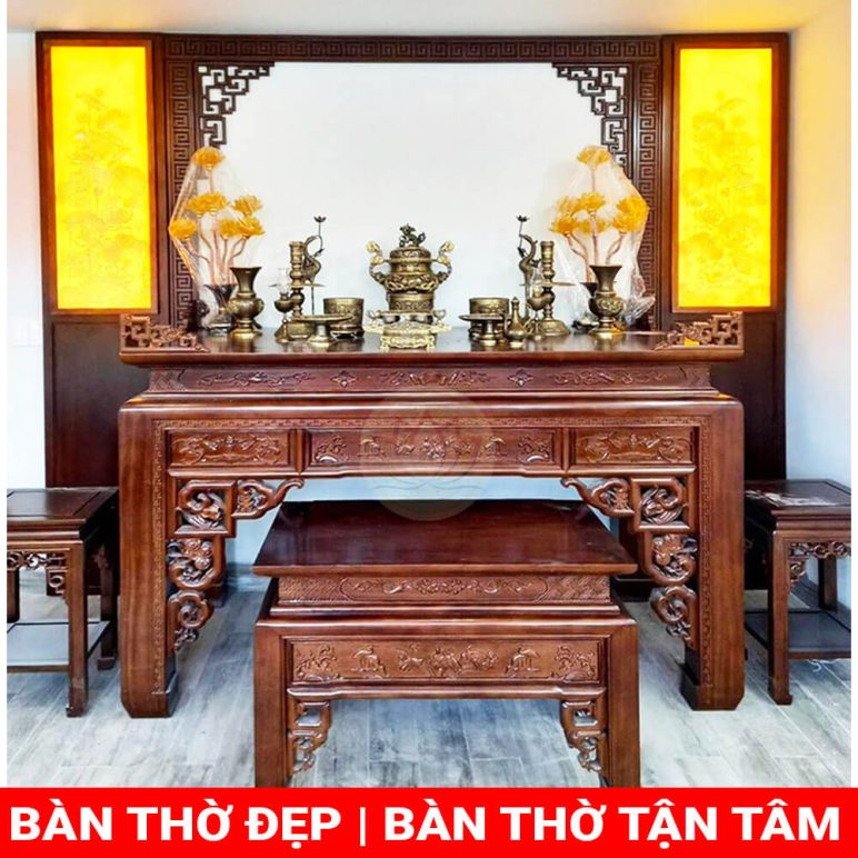 Bàn Thờ Đẹp Hiện Đại Gỗ Gõ - BTĐ79 | Bàn thờ Tận Tâm